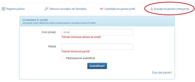 Tutorial acces Tabloul avocatilor (ifep.ro) - UNBR