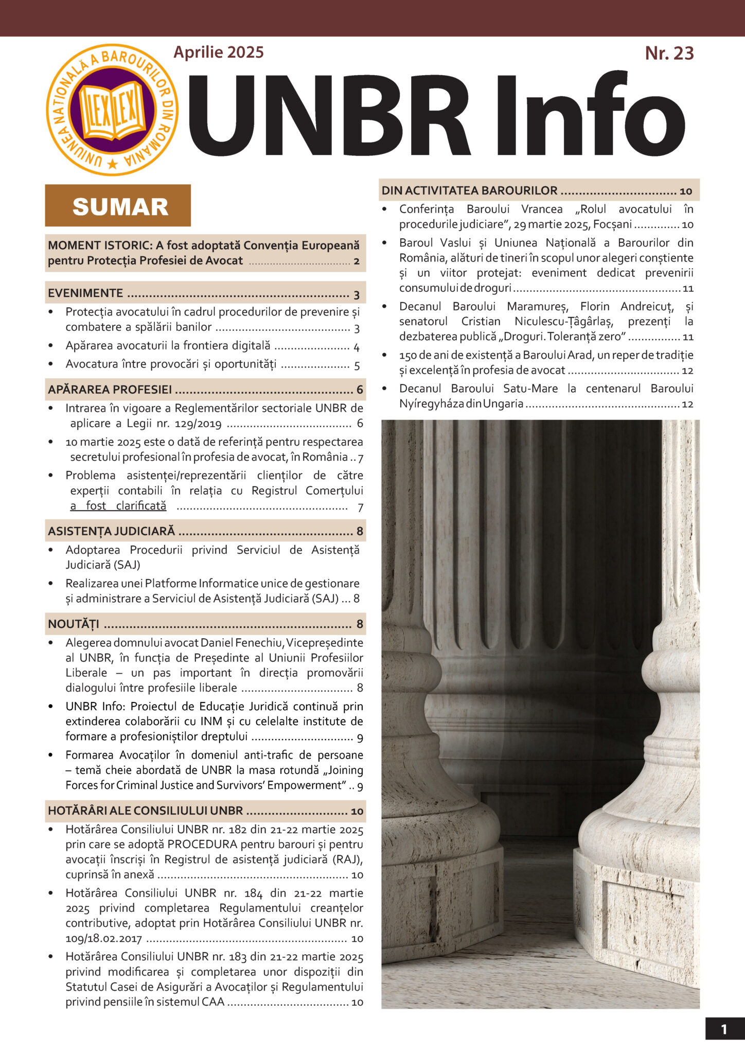 Newsletter 29 aprilie 2025 - UNBR