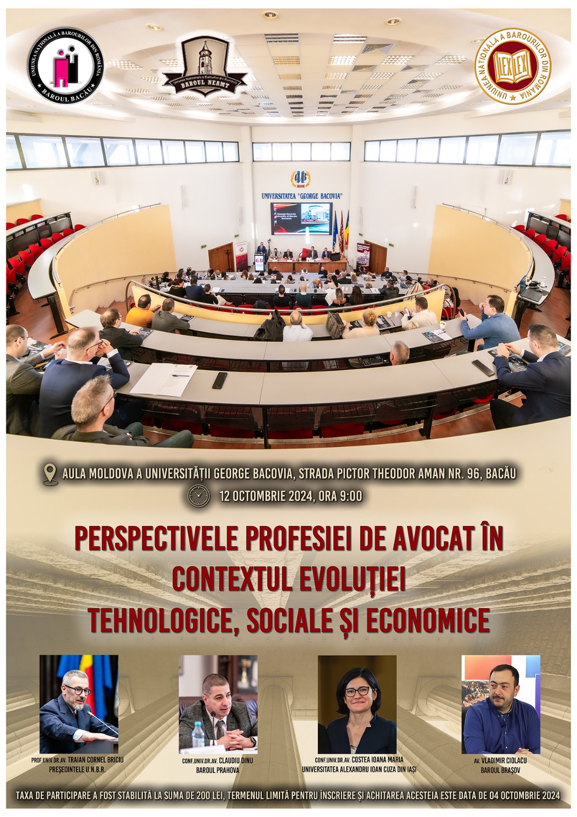 Conferință organizată de Barourile Bacău și Neamț cu tema ...