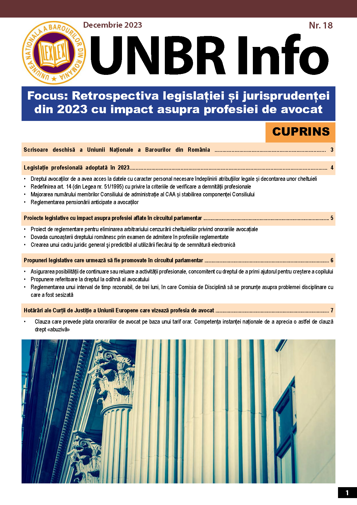 Newsletter 21 decembrie 2023 - UNBR