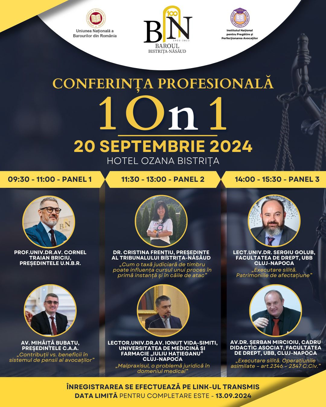 Conferința profesională ”1On1” organizată de Baroul Bistrița Năsăud - UNBR